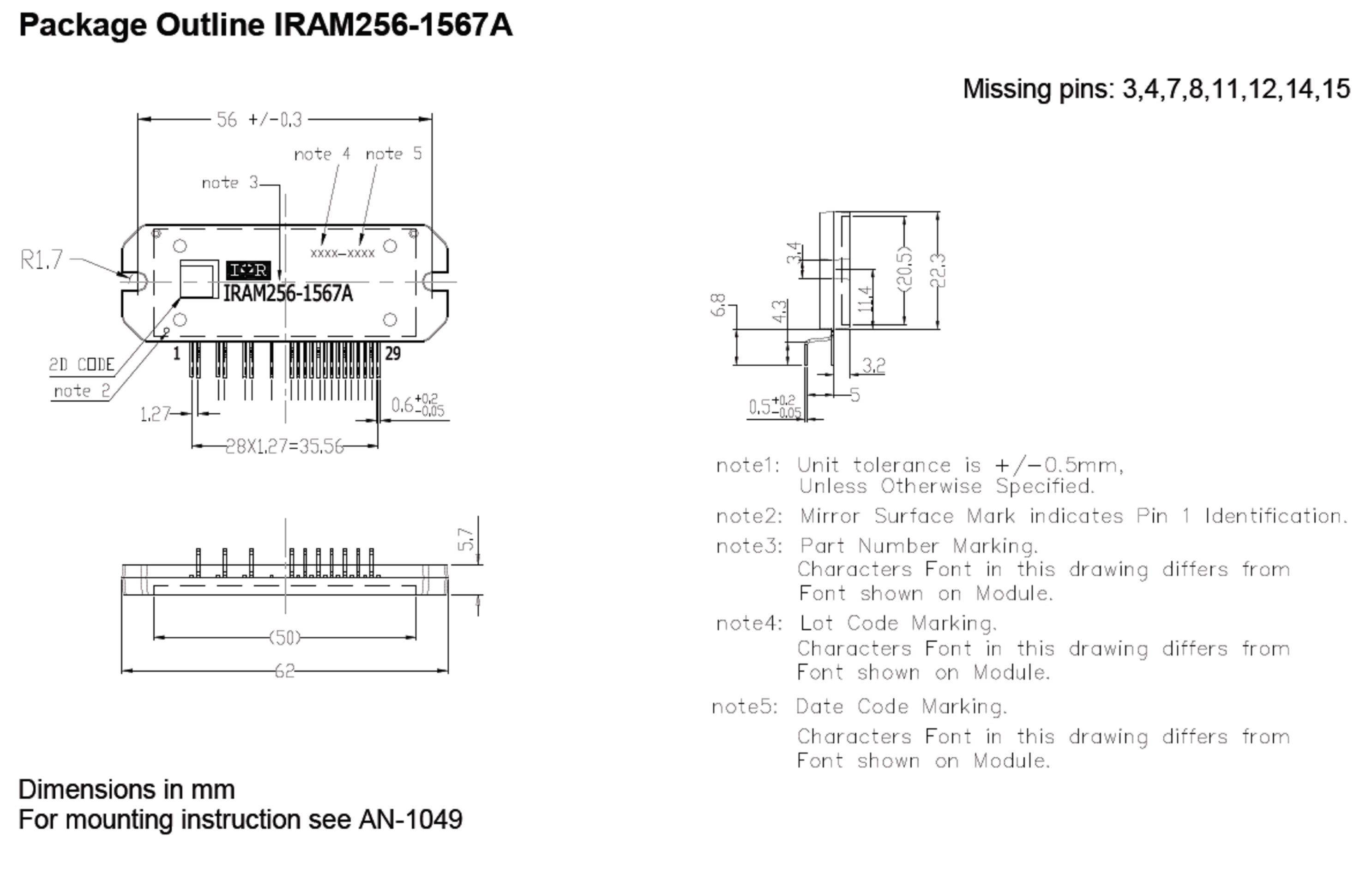 IRAM256-1567A INFINEON, Motor Driver, 3-Phase AC, 13.5V to 16.5V supply ...