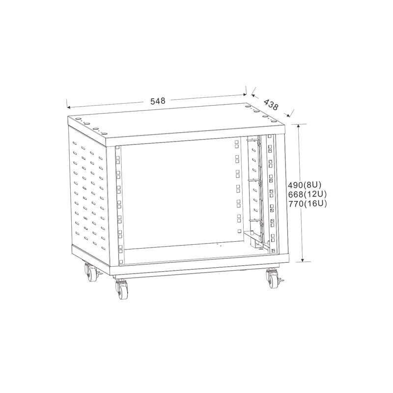 19" Metal Open Rack Unit - 12U, Black - Pulse | CPC UK